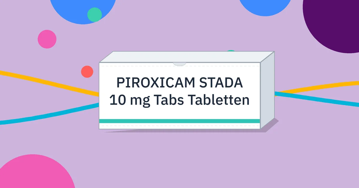 Symbolbild: Packung mit der Aufschrift PIROXICAM STADA 10 mg Tabs Tabletten (PZN 04259031) – Verfügbarkeit und Bezug in Apotheken in Frankfurt am Main