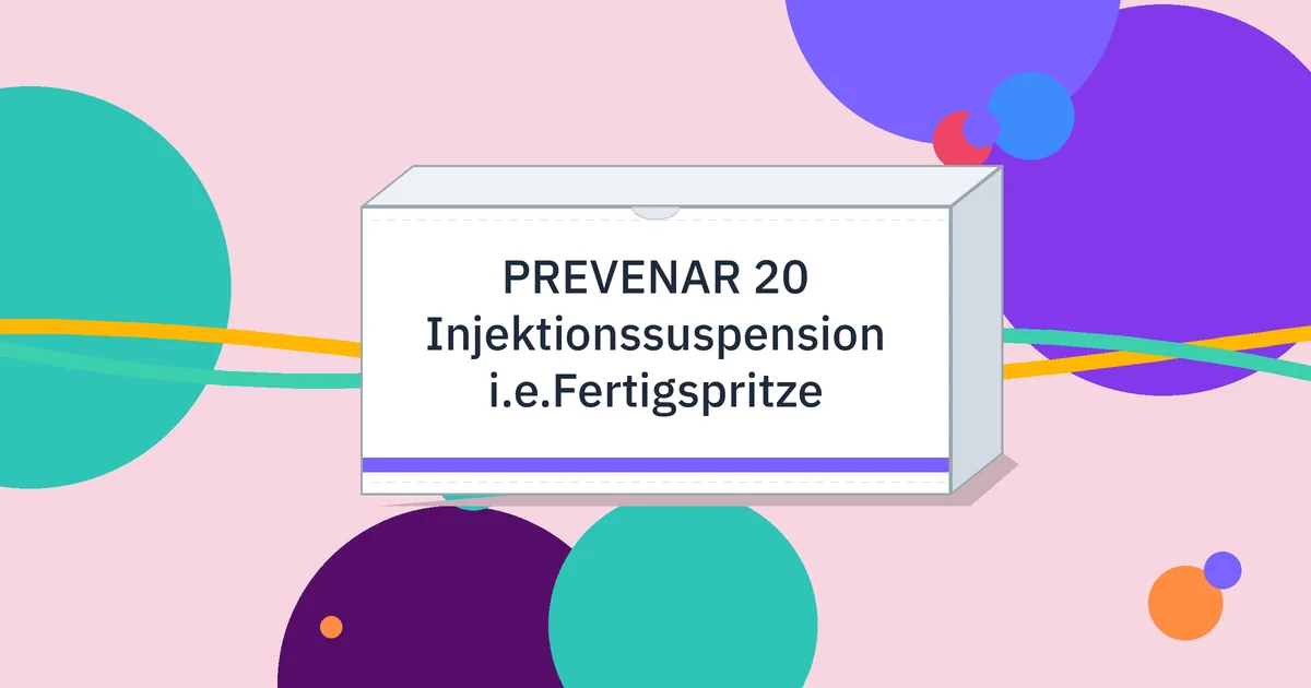 Symbolbild: Packung mit der Aufschrift PREVENAR 20 Injektionssuspension i.e.Fertigspritze (PZN 18263556) – Verfügbarkeit und Bezug in Apotheken in Frankfurt am Main
