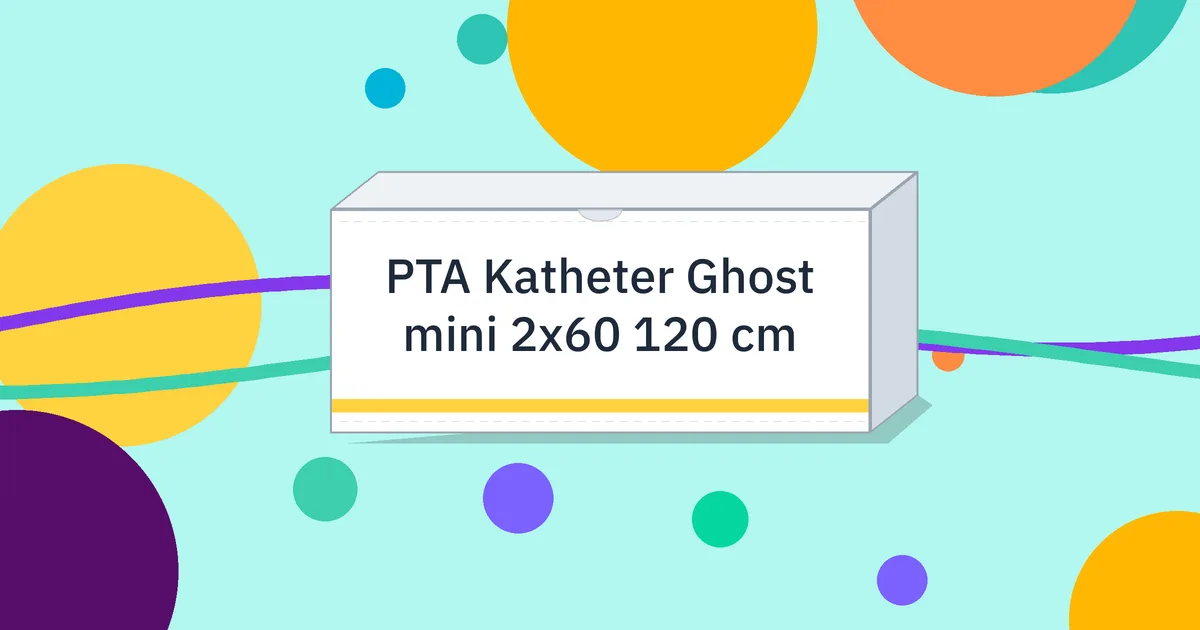 Symbolbild: Packung mit der Aufschrift PTA Katheter Ghost mini 2x60 120 cm (PZN 00140043) – Verfügbarkeit und Bezug in Apotheken in Frankfurt am Main
