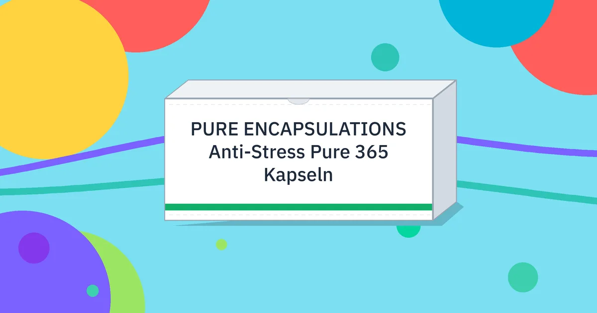 Symbolbild: Packung mit der Aufschrift PURE ENCAPSULATIONS Anti-Stress Pure 365 Kapseln (PZN 02260573) – Verfügbarkeit und Bezug in Apotheken in Frankfurt am Main
