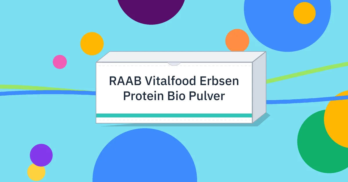 Symbolbild: Packung mit der Aufschrift RAAB Vitalfood Erbsen Protein Bio Pulver (PZN 19708150) – Verfügbarkeit und Bezug in Apotheken in Frankfurt am Main