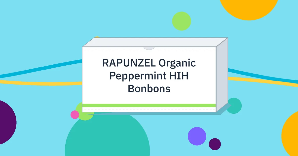 Symbolbild: Packung mit der Aufschrift RAPUNZEL Organic Peppermint HIH Bonbons (PZN 14295909) – Verfügbarkeit und Bezug in Apotheken in Frankfurt am Main