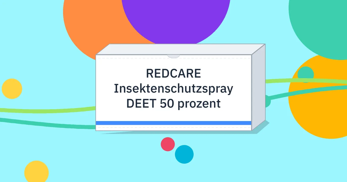Symbolbild: Packung mit der Aufschrift REDCARE Insektenschutzspray DEET 50 prozent (PZN 19176865) – Verfügbarkeit und Bezug in Apotheken in Frankfurt am Main