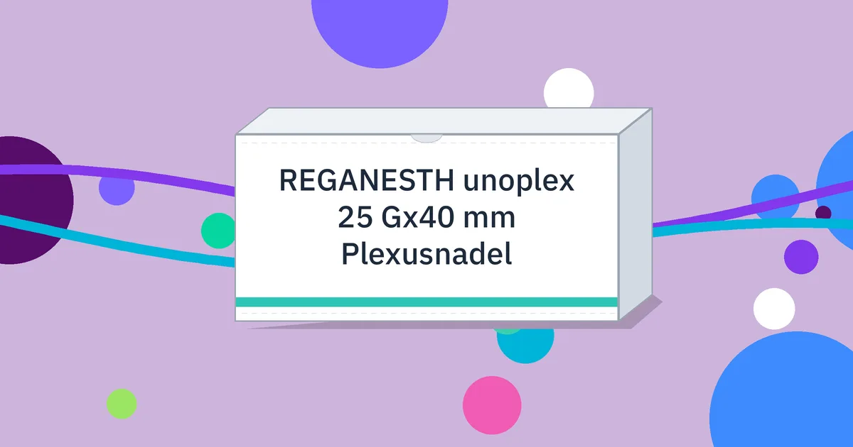 Symbolbild: Packung mit der Aufschrift REGANESTH unoplex 25 Gx40 mm Plexusnadel (PZN 17855711) – Verfügbarkeit und Bezug in Apotheken in Frankfurt am Main