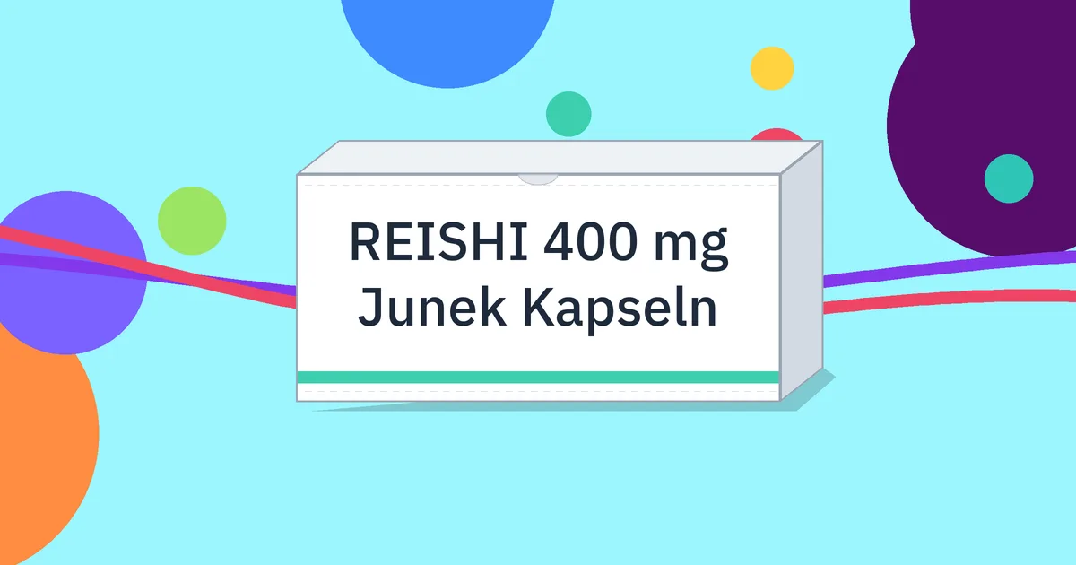 Symbolbild: Packung mit der Aufschrift REISHI 400 mg Junek Kapseln (PZN 12734055) – Verfügbarkeit und Bezug in Apotheken in Frankfurt am Main