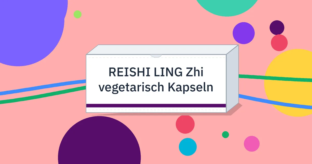 Symbolbild: Packung mit der Aufschrift REISHI LING Zhi vegetarisch Kapseln (PZN 01056089) – Verfügbarkeit und Bezug in Apotheken in Frankfurt am Main