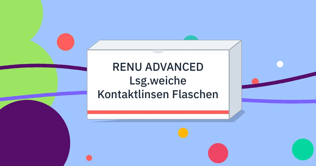 Symbolbild: Packung mit der Aufschrift RENU ADVANCED Lsg.weiche Kontaktlinsen Flaschen (PZN 18785958) – Verfügbarkeit und Bezug in Apotheken in Frankfurt am Main