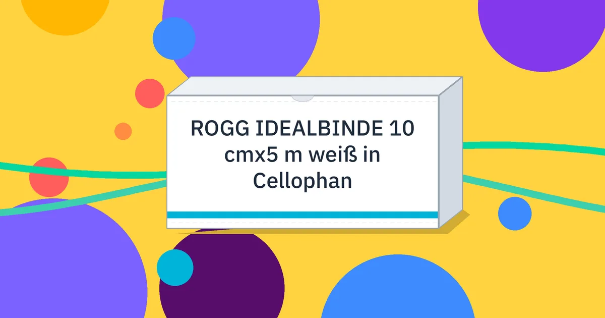 Symbolbild: Packung mit der Aufschrift ROGG IDEALBINDE 10 cmx5 m weiß in Cellophan (PZN 03438501) – Verfügbarkeit und Bezug in Apotheken in Frankfurt am Main