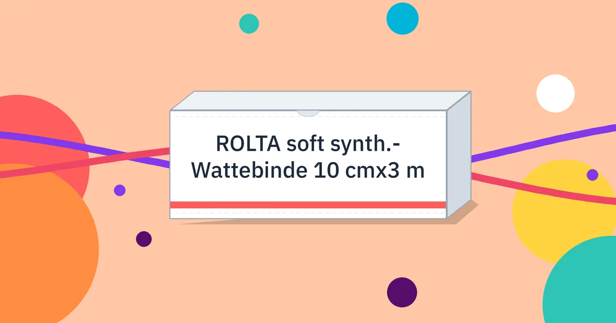 Symbolbild: Packung mit der Aufschrift ROLTA soft synth.-Wattebinde 10 cmx3 m (PZN 20099182) – Verfügbarkeit und Bezug in Apotheken in Frankfurt am Main