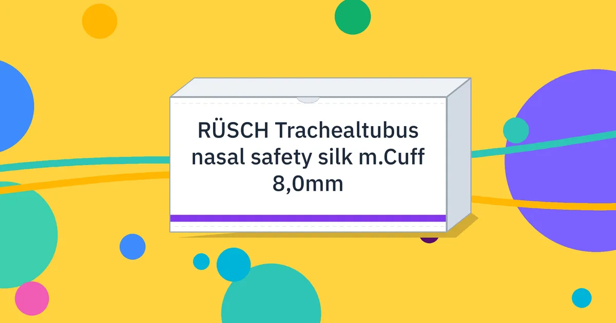 Symbolbild: Packung mit der Aufschrift RÜSCH Trachealtubus nasal safety silk m.Cuff 8,0mm (PZN 12463917) – Verfügbarkeit und Bezug in Apotheken in Frankfurt am Main