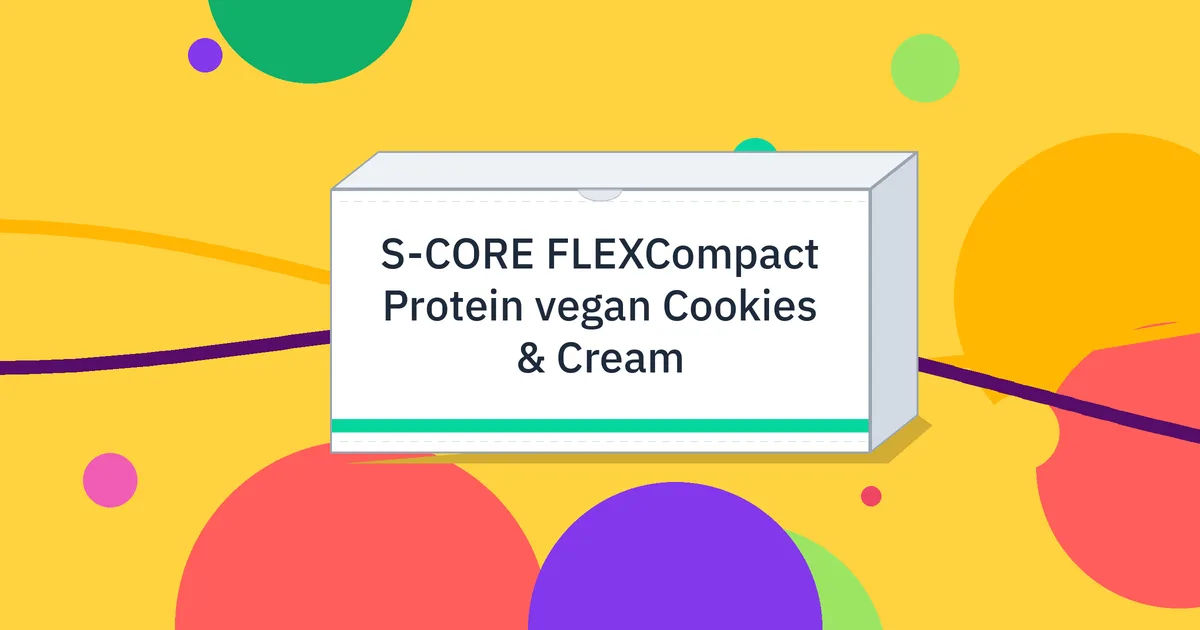 Symbolbild: Packung mit der Aufschrift S-CORE FLEXCompact Protein vegan Cookies & Cream (PZN 18220268) – Verfügbarkeit und Bezug in Apotheken in Frankfurt am Main