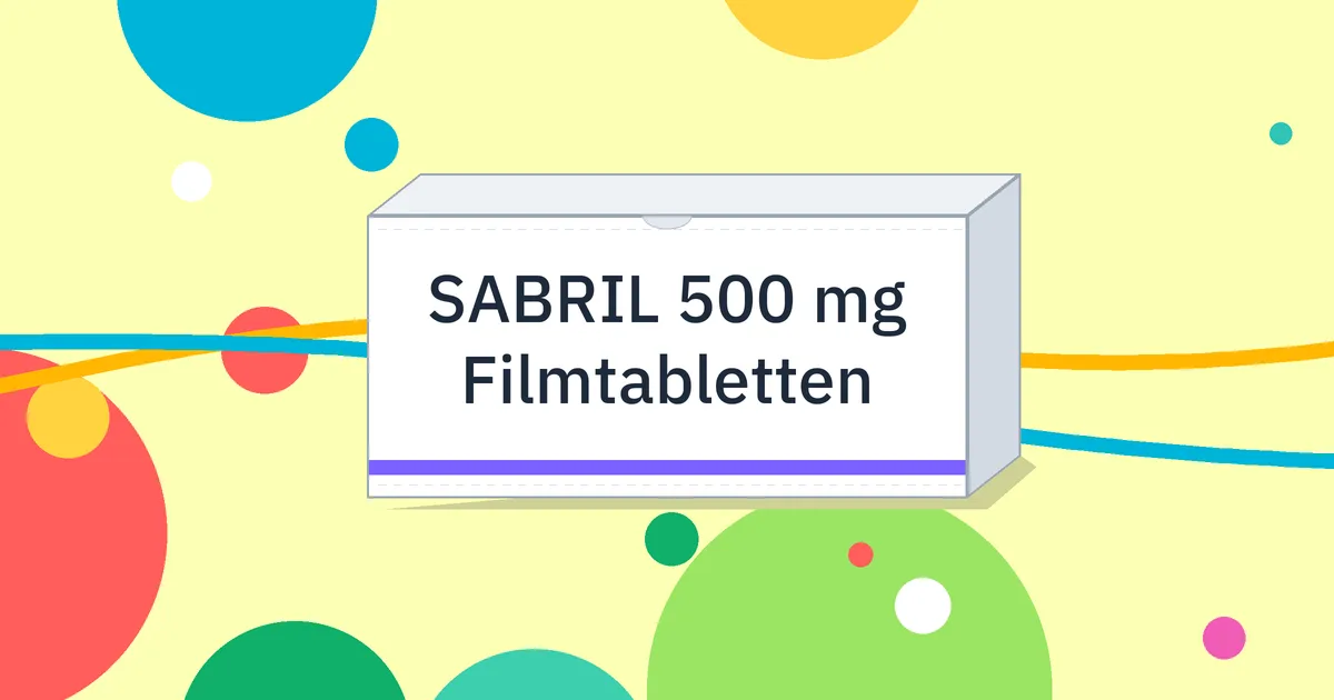 Symbolbild: Packung mit der Aufschrift SABRIL 500 mg Filmtabletten (PZN 03565814) – Verfügbarkeit und Bezug in Apotheken in Frankfurt am Main