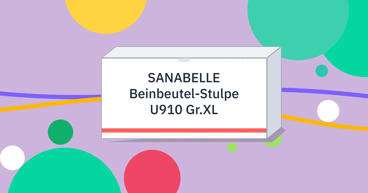 Symbolbild: Packung mit der Aufschrift SANABELLE Beinbeutel-Stulpe U910 Gr.XL (PZN 14160718) – Verfügbarkeit und Bezug in Apotheken in Frankfurt am Main