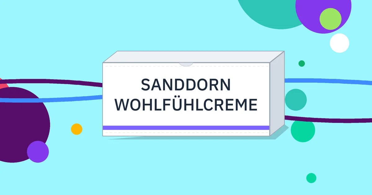 Symbolbild: Packung mit der Aufschrift SANDDORN WOHLFÜHLCREME (PZN 19907702) – Verfügbarkeit und Bezug in Apotheken in Frankfurt am Main