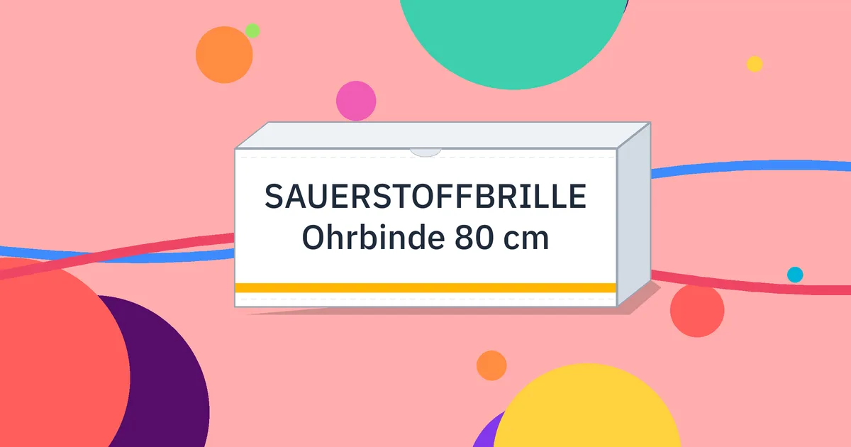 Symbolbild: Packung mit der Aufschrift SAUERSTOFFBRILLE Ohrbinde 80 cm (PZN 02443256) – Verfügbarkeit und Bezug in Apotheken in Frankfurt am Main