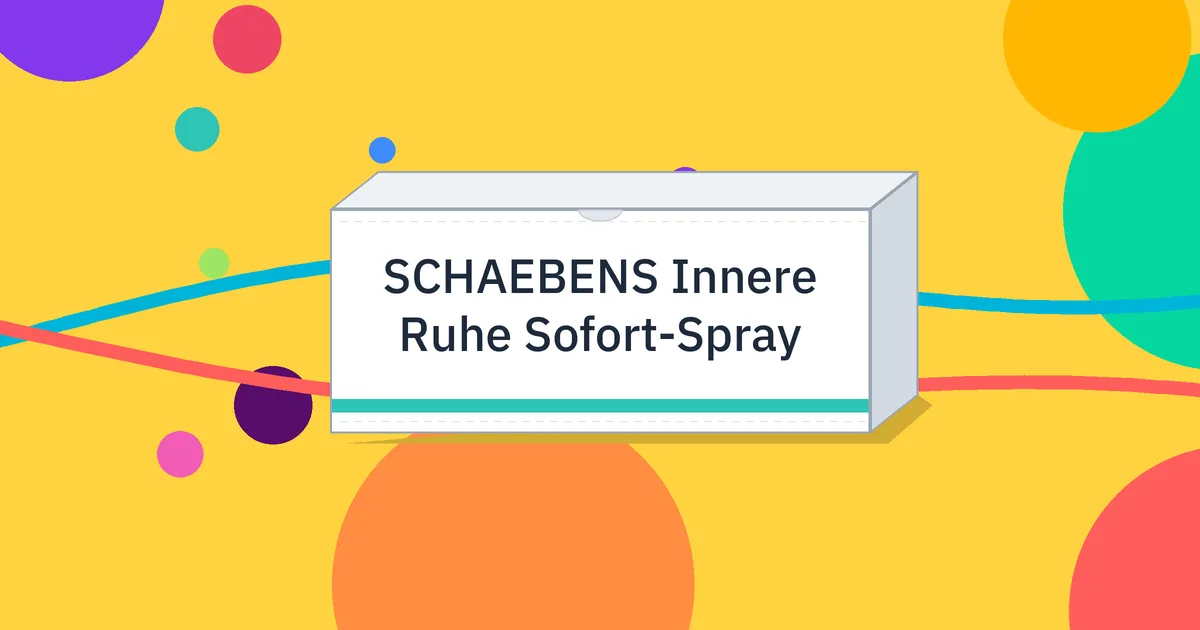 Symbolbild: Packung mit der Aufschrift SCHAEBENS Innere Ruhe Sofort-Spray (PZN 17881269) – Verfügbarkeit und Bezug in Apotheken in Frankfurt am Main