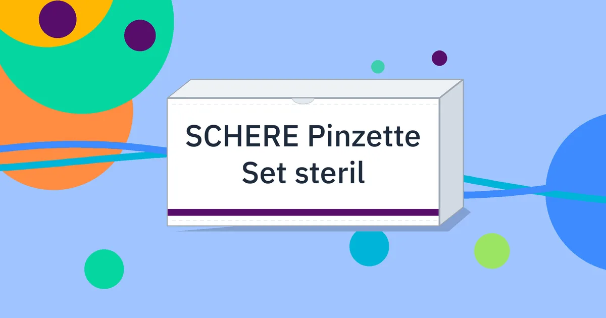 Symbolbild: Packung mit der Aufschrift SCHERE Pinzette Set steril (PZN 10125837) – Verfügbarkeit und Bezug in Apotheken in Frankfurt am Main
