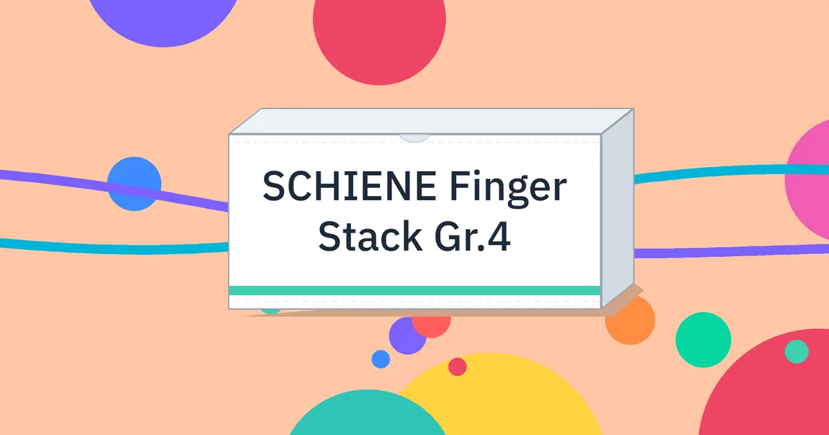 Symbolbild: Packung mit der Aufschrift SCHIENE Finger Stack Gr.4 (PZN 02009175) – Verfügbarkeit und Bezug in Apotheken in Frankfurt am Main