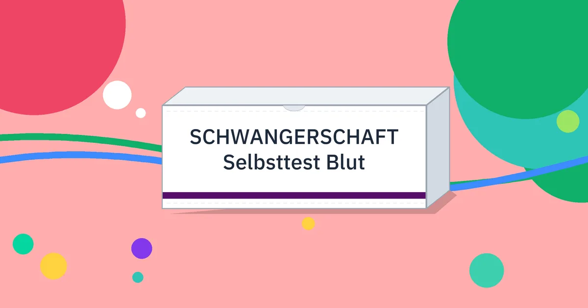 Symbolbild: Packung mit der Aufschrift SCHWANGERSCHAFT Selbsttest Blut (PZN 18795276) – Verfügbarkeit und Bezug in Apotheken in Frankfurt am Main