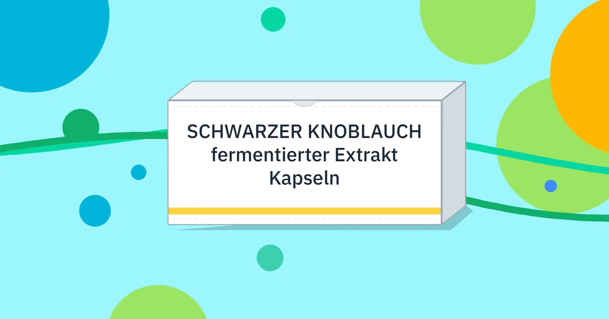 Symbolbild: Packung mit der Aufschrift SCHWARZER KNOBLAUCH fermentierter Extrakt Kapseln (PZN 17890802) – Verfügbarkeit und Bezug in Apotheken in Frankfurt am Main