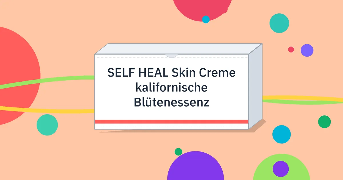 Symbolbild: Packung mit der Aufschrift SELF HEAL Skin Creme kalifornische Blütenessenz (PZN 10398771) – Verfügbarkeit und Bezug in Apotheken in Frankfurt am Main