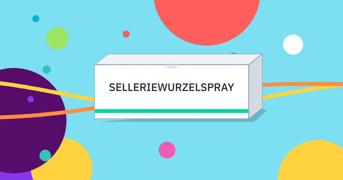 Symbolbild: Packung mit der Aufschrift SELLERIEWURZELSPRAY (PZN 11874044) – Verfügbarkeit und Bezug in Apotheken in Frankfurt am Main