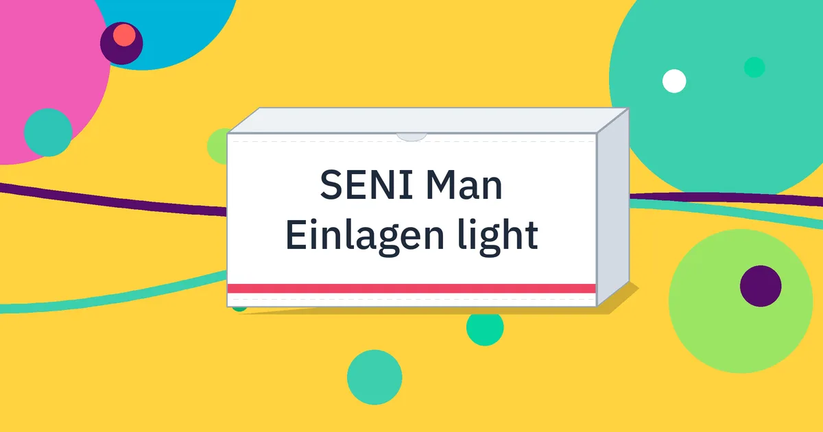 Symbolbild: Packung mit der Aufschrift SENI Man Einlagen light (PZN 20322527) – Verfügbarkeit und Bezug in Apotheken in Frankfurt am Main