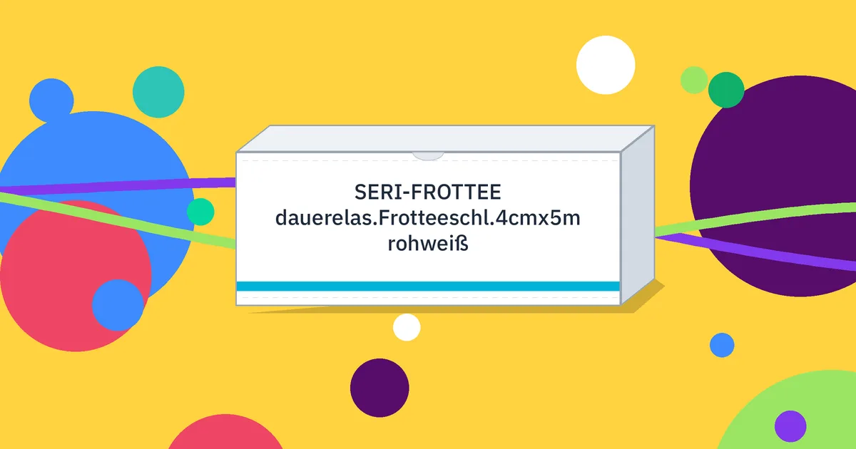 Symbolbild: Packung mit der Aufschrift SERI-FROTTEE dauerelas.Frotteeschl.4cmx5m rohweiß (PZN 19836681) – Verfügbarkeit und Bezug in Apotheken in Frankfurt am Main
