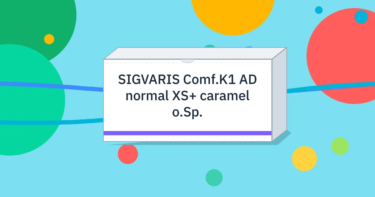 Symbolbild: Packung mit der Aufschrift SIGVARIS Comf.K1 AD normal XS+ caramel o.Sp. (PZN 17041055) – Verfügbarkeit und Bezug in Apotheken in Frankfurt am Main