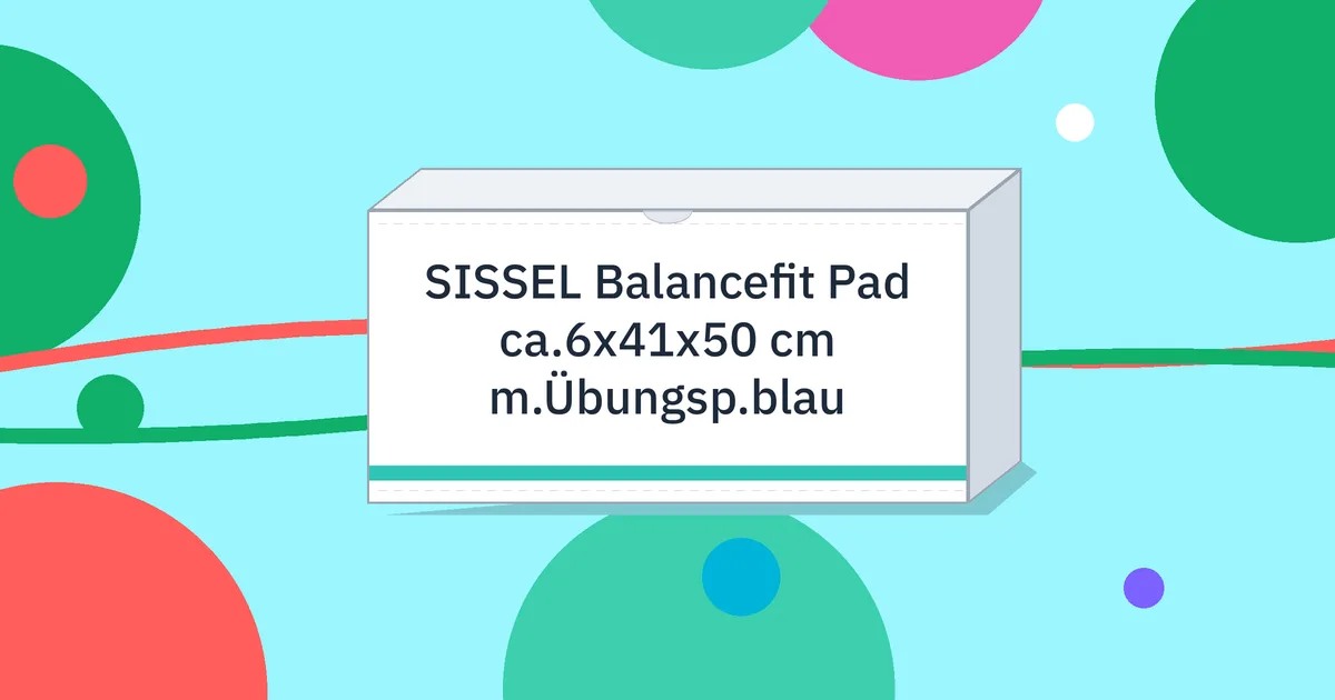 Symbolbild: Packung mit der Aufschrift SISSEL Balancefit Pad ca.6x41x50 cm m.Übungsp.blau (PZN 09156666) – Verfügbarkeit und Bezug in Apotheken in Frankfurt am Main