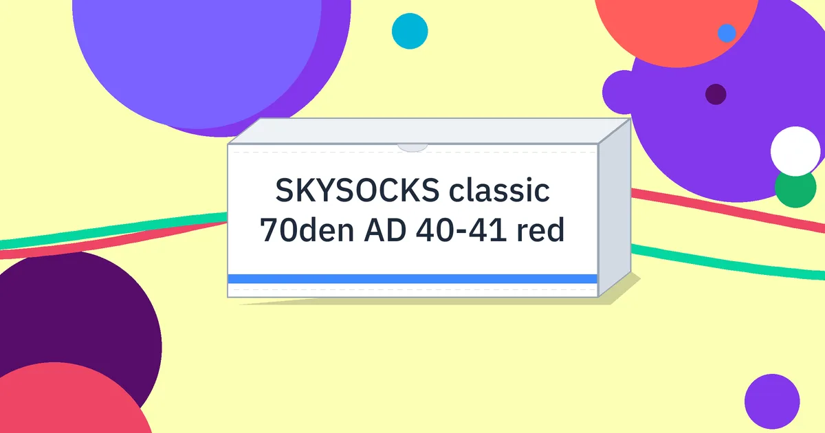 Symbolbild: Packung mit der Aufschrift SKYSOCKS classic 70den AD 40-41 red (PZN 18663988) – Verfügbarkeit und Bezug in Apotheken in Frankfurt am Main