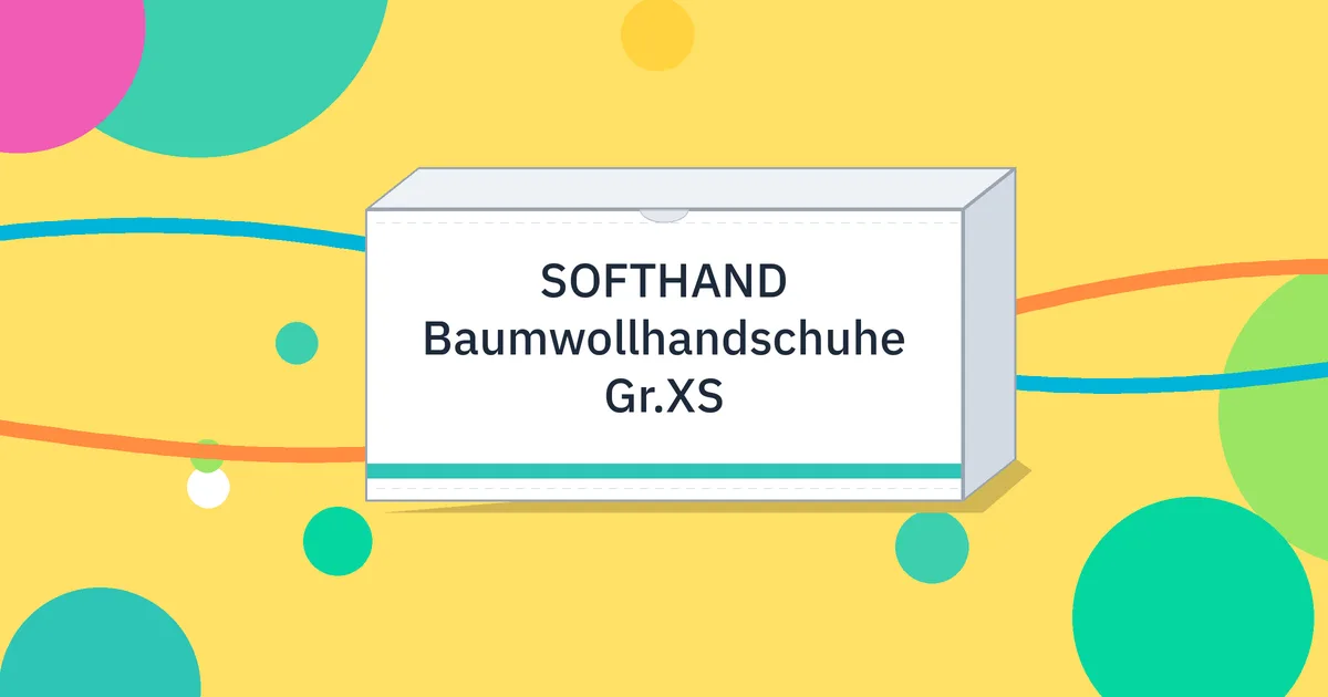 Symbolbild: Packung mit der Aufschrift SOFTHAND Baumwollhandschuhe Gr.XS (PZN 09618859) – Verfügbarkeit und Bezug in Apotheken in Frankfurt am Main