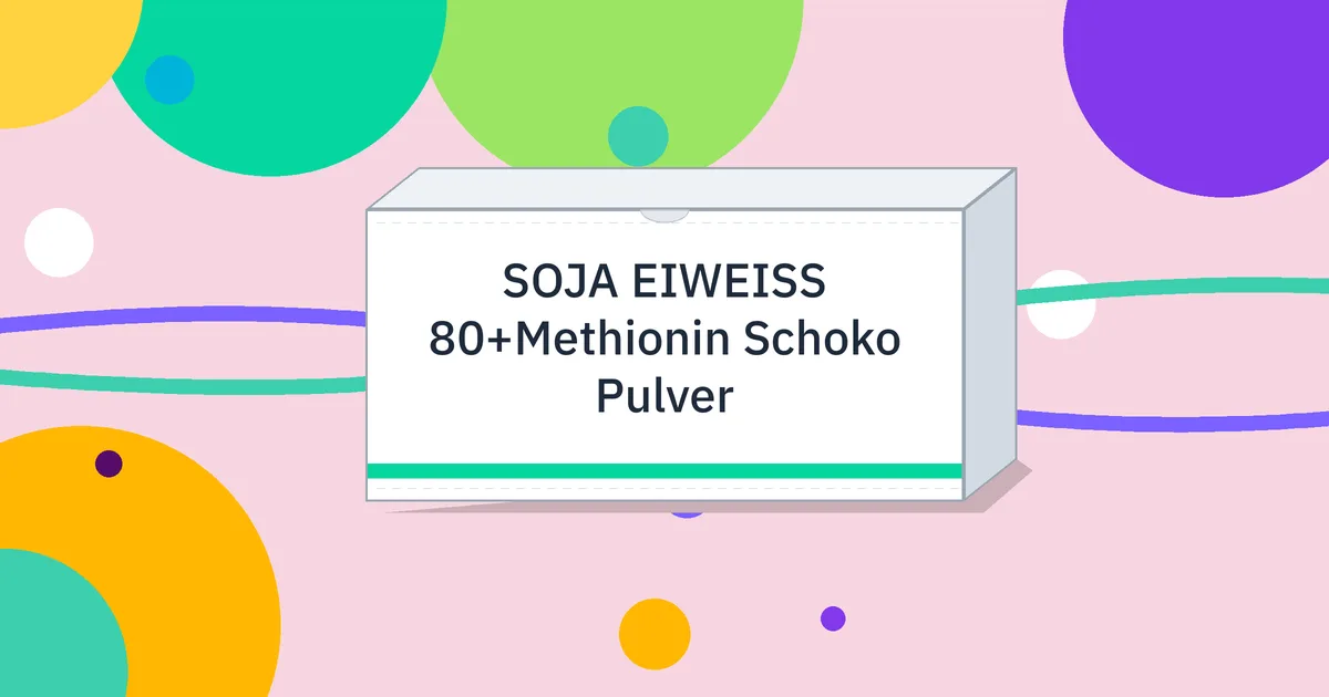 Symbolbild: Packung mit der Aufschrift SOJA EIWEISS 80+Methionin Schoko Pulver (PZN 01444928) – Verfügbarkeit und Bezug in Apotheken in Frankfurt am Main