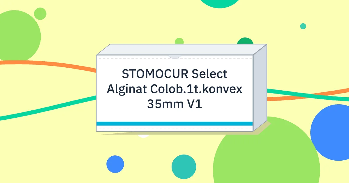 Symbolbild: Packung mit der Aufschrift STOMOCUR Select Alginat Colob.1t.konvex 35mm V1 (PZN 18198563) – Verfügbarkeit und Bezug in Apotheken in Frankfurt am Main