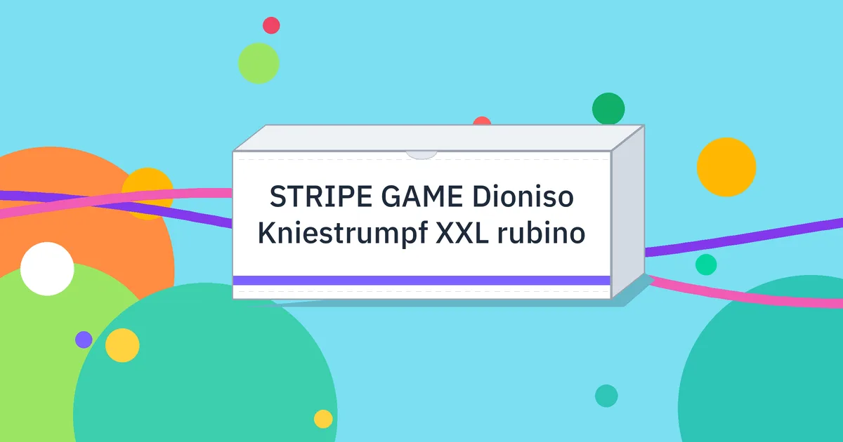 Symbolbild: Packung mit der Aufschrift STRIPE GAME Dioniso Kniestrumpf XXL rubino (PZN 20210018) – Verfügbarkeit und Bezug in Apotheken in Frankfurt am Main