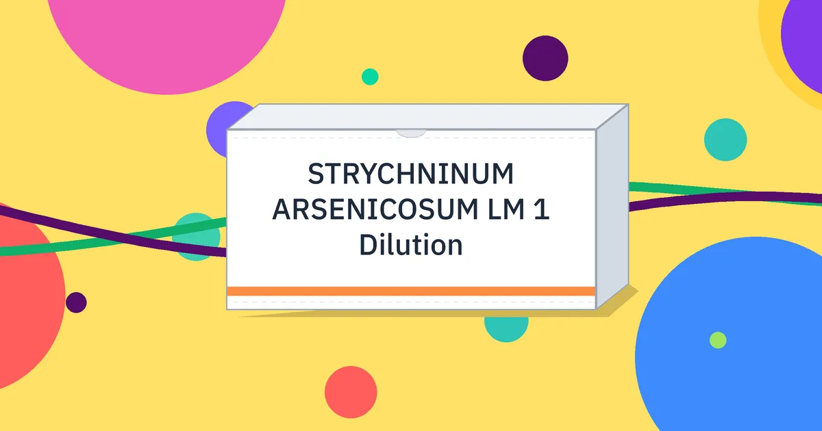 Symbolbild: Packung mit der Aufschrift STRYCHNINUM ARSENICOSUM LM 1 Dilution (PZN 13205672) – Verfügbarkeit und Bezug in Apotheken in Frankfurt am Main