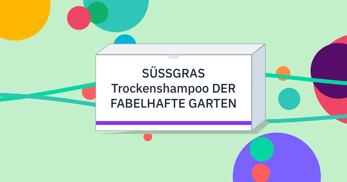 Symbolbild: Packung mit der Aufschrift SÜSSGRAS Trockenshampoo DER FABELHAFTE GARTEN (PZN 18064213) – Verfügbarkeit und Bezug in Apotheken in Frankfurt am Main