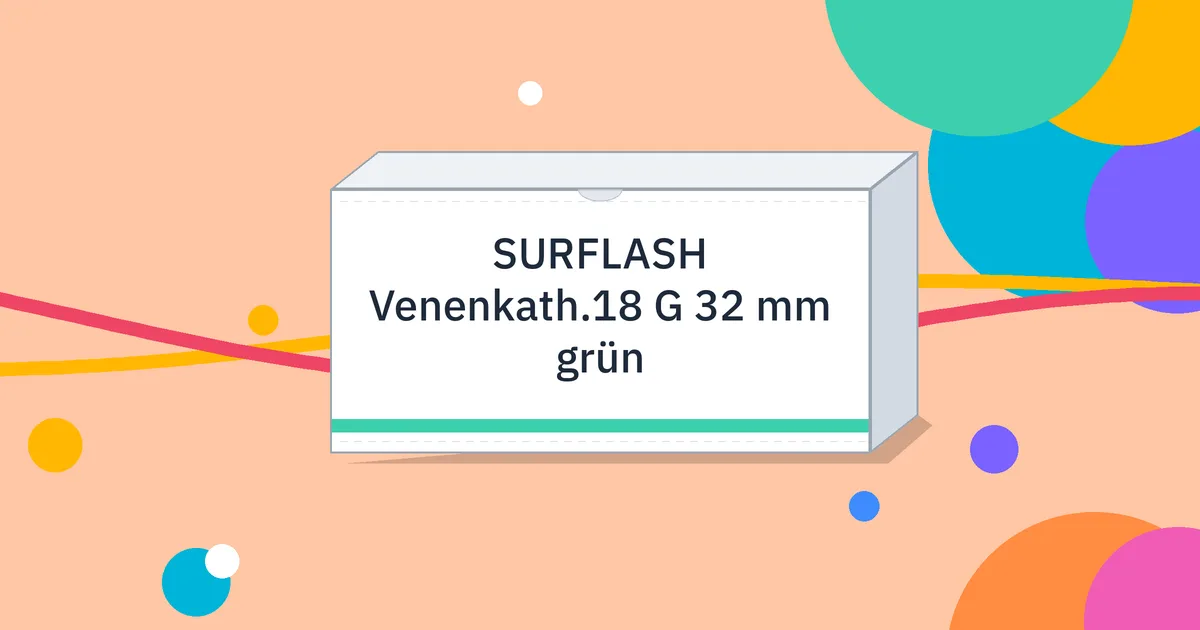 Symbolbild: Packung mit der Aufschrift SURFLASH Venenkath.18 G 32 mm grün (PZN 01177203) – Verfügbarkeit und Bezug in Apotheken in Frankfurt am Main