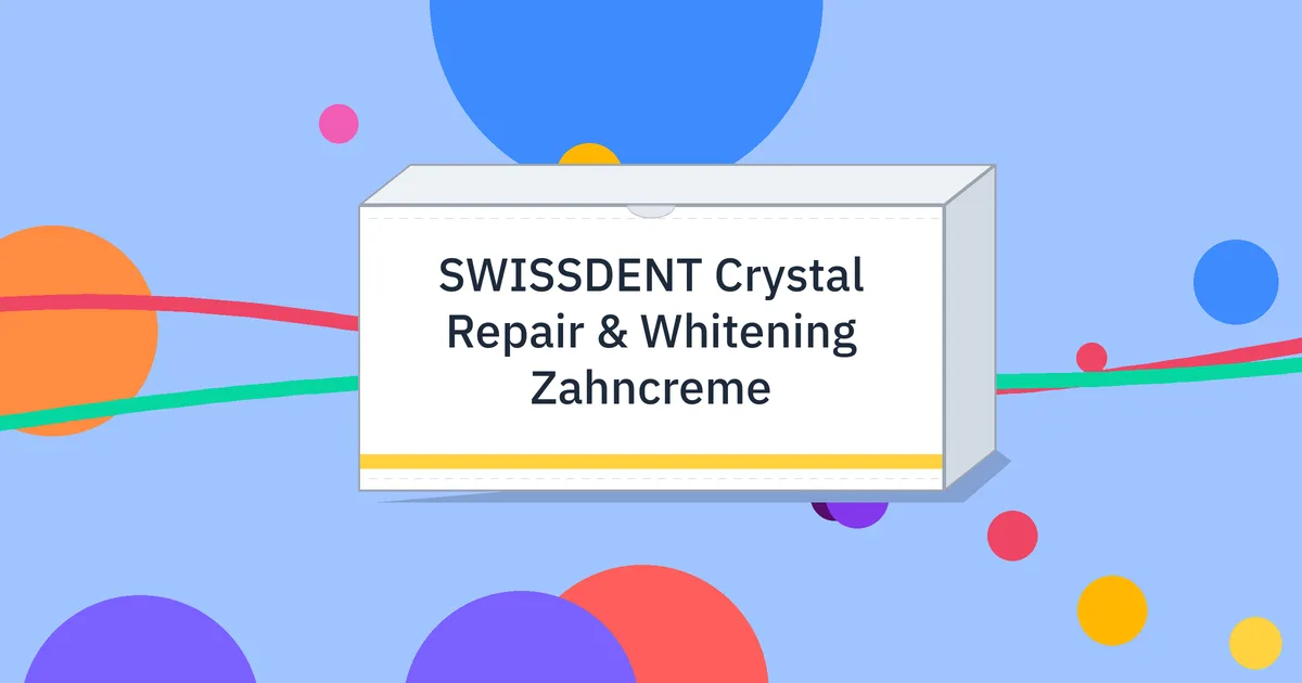 Symbolbild: Packung mit der Aufschrift SWISSDENT Crystal Repair & Whitening Zahncreme (PZN 10109979) – Verfügbarkeit und Bezug in Apotheken in Frankfurt am Main