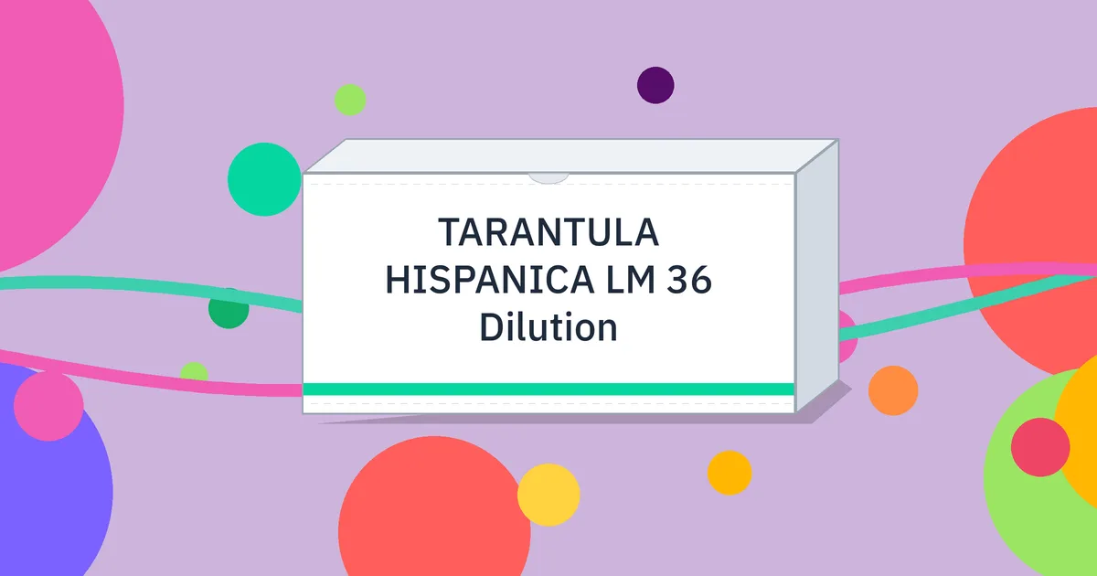 Symbolbild: Packung mit der Aufschrift TARANTULA HISPANICA LM 36 Dilution (PZN 13214091) – Verfügbarkeit und Bezug in Apotheken in Frankfurt am Main