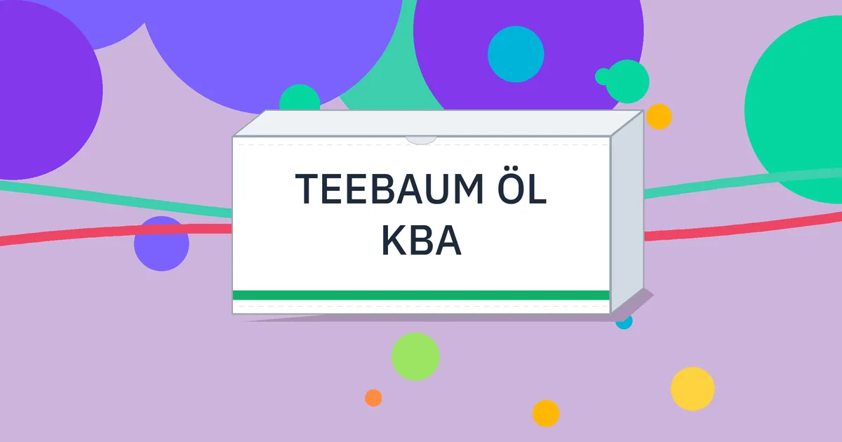 Symbolbild: Packung mit der Aufschrift TEEBAUM ÖL KBA (PZN 18854731) – Verfügbarkeit und Bezug in Apotheken in Frankfurt am Main