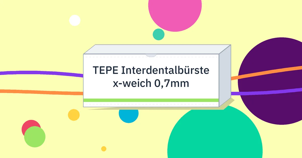 Symbolbild: Packung mit der Aufschrift TEPE Interdentalbürste x-weich 0,7mm (PZN 09724840) – Verfügbarkeit und Bezug in Apotheken in Frankfurt am Main