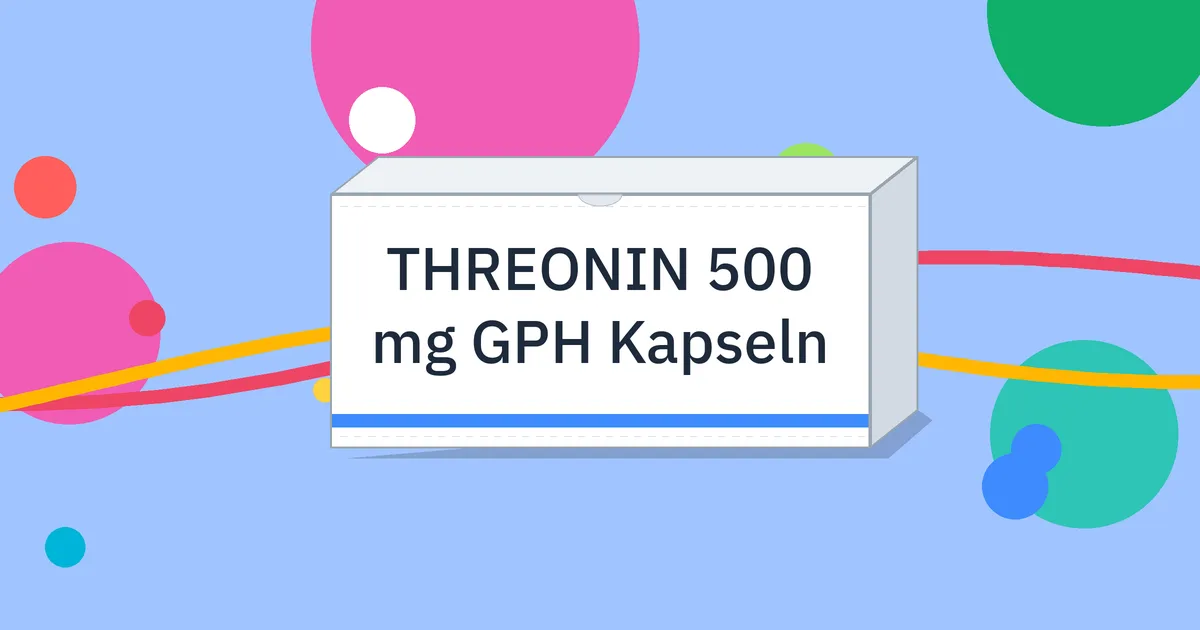 Symbolbild: Packung mit der Aufschrift THREONIN 500 mg GPH Kapseln (PZN 00128668) – Verfügbarkeit und Bezug in Apotheken in Frankfurt am Main