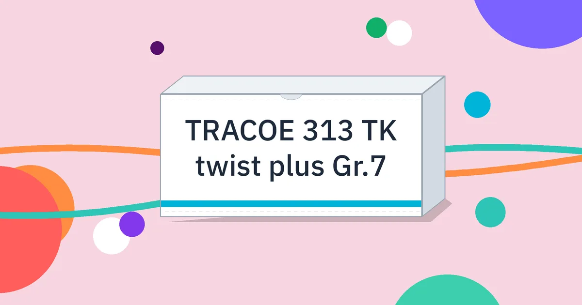 Symbolbild: Packung mit der Aufschrift TRACOE 313 TK twist plus Gr.7 (PZN 06831860) – Verfügbarkeit und Bezug in Apotheken in Frankfurt am Main