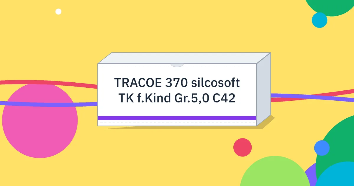 Symbolbild: Packung mit der Aufschrift TRACOE 370 silcosoft TK f.Kind Gr.5,0 C42 (PZN 14314653) – Verfügbarkeit und Bezug in Apotheken in Frankfurt am Main