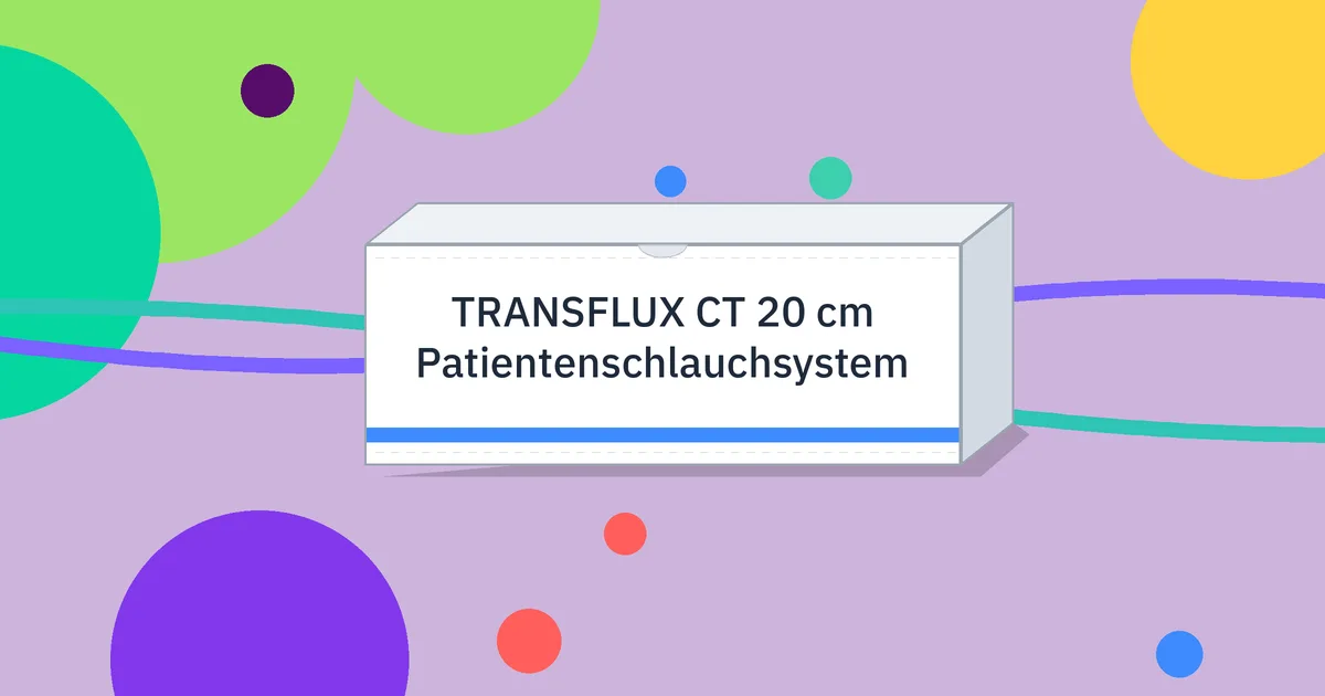 Symbolbild: Packung mit der Aufschrift TRANSFLUX CT 20 cm Patientenschlauchsystem (PZN 13897902) – Verfügbarkeit und Bezug in Apotheken in Frankfurt am Main