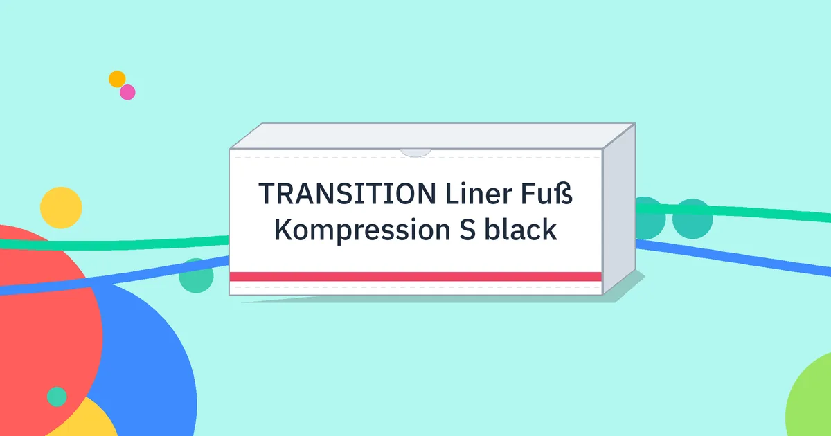 Symbolbild: Packung mit der Aufschrift TRANSITION Liner Fuß Kompression S black (PZN 19534796) – Verfügbarkeit und Bezug in Apotheken in Frankfurt am Main