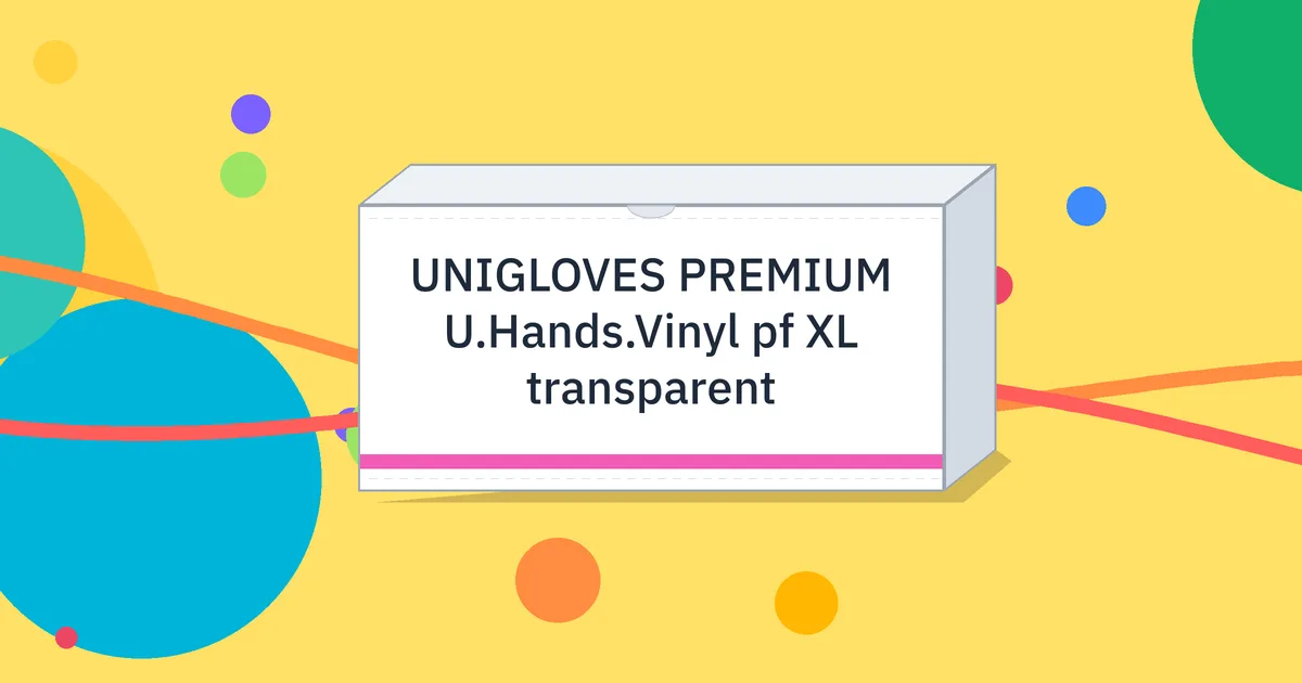 Symbolbild: Packung mit der Aufschrift UNIGLOVES PREMIUM U.Hands.Vinyl pf XL transparent (PZN 18101115) – Verfügbarkeit und Bezug in Apotheken in Frankfurt am Main