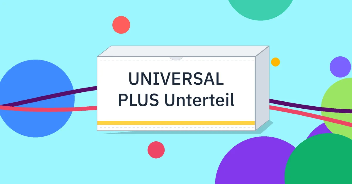 Symbolbild: Packung mit der Aufschrift UNIVERSAL PLUS Unterteil (PZN 12452173) – Verfügbarkeit und Bezug in Apotheken in Frankfurt am Main