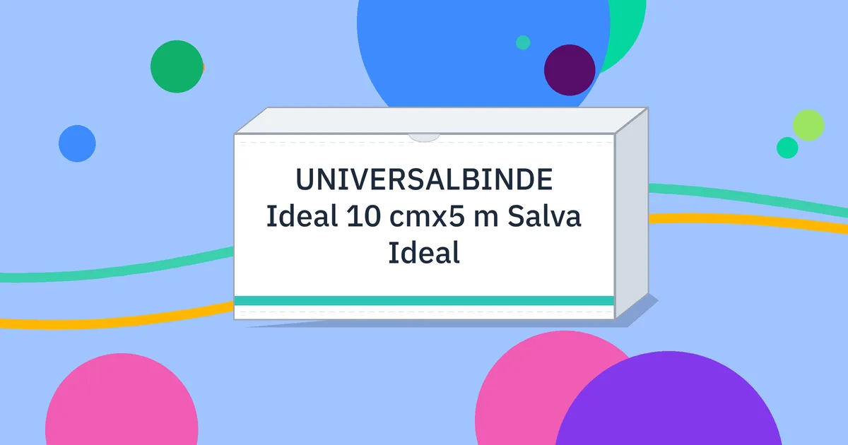 Symbolbild: Packung mit der Aufschrift UNIVERSALBINDE Ideal 10 cmx5 m Salva Ideal (PZN 10351120) – Verfügbarkeit und Bezug in Apotheken in Frankfurt am Main